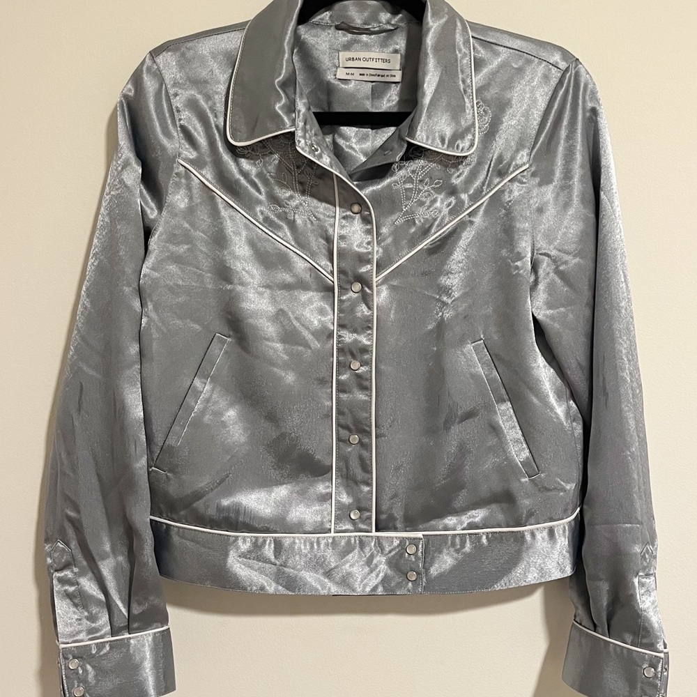 Satin Embroidered Jacket From Urban Outfitters - Gem